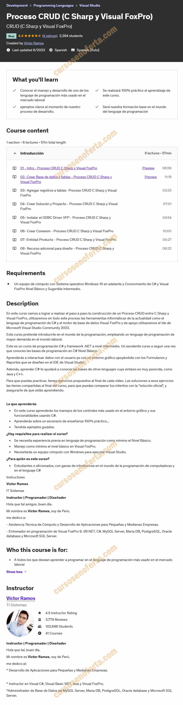 Proceso Crud C Sharp Y Visual Foxpro Víctor Ramos